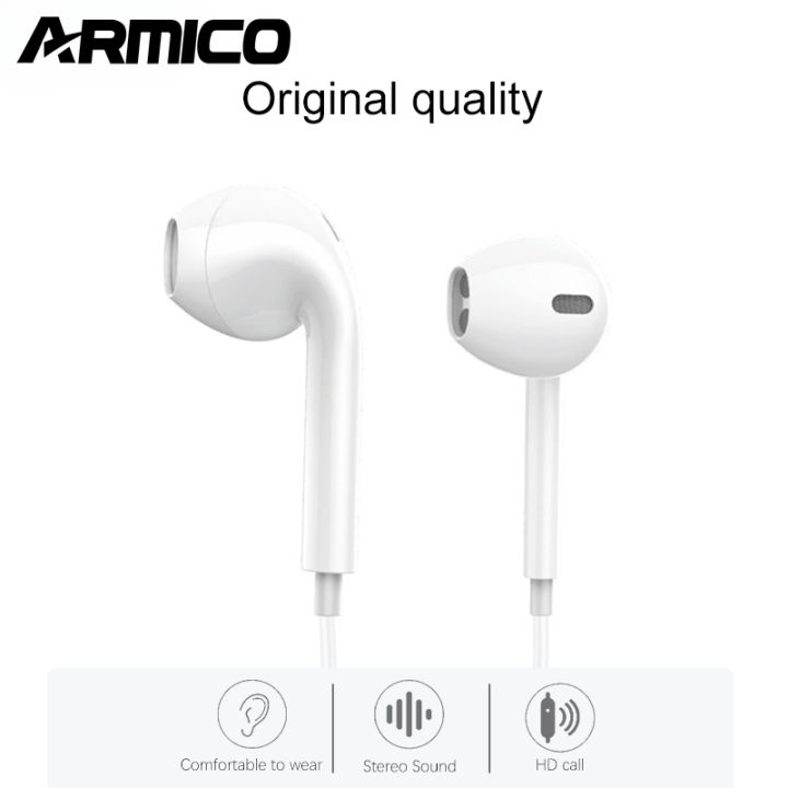 ARMICO Headphones with 3.5mm Plug, Wired Ear Buds with Built-in Remote ...