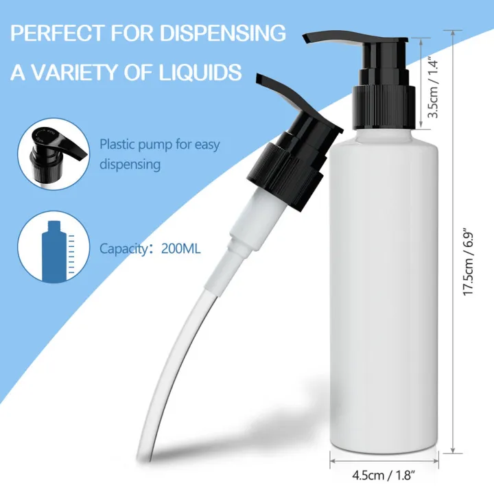 Pet Plastic pump dispenser bottles Convenient 200ml Refillable bottles ...