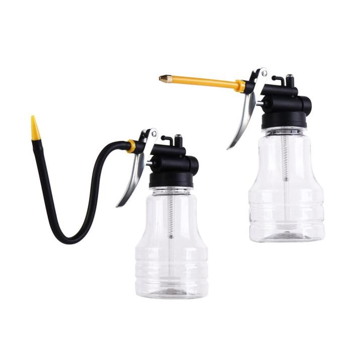 Portable Lubrication Oil Can With Oil Spray Hose Transparent Oiler Pump ...