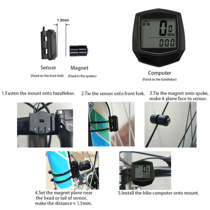 Bike Speedometer, Bicycle Speedometer Cycle Bike Odometer with LCD ...