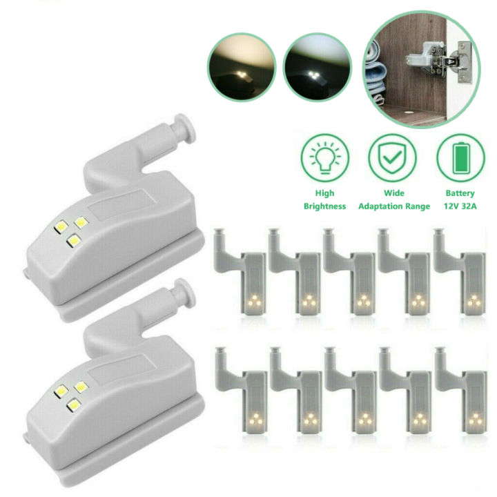 lowest price 10PCS Cabinet Hinge LED Sensor Light For Wardrobe Cupboard ...