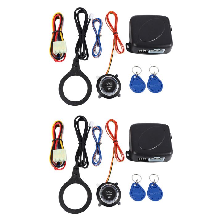 PDTYMWNG 2X Smart RFID Car Alarm System Push Engine Start Stop Button ...