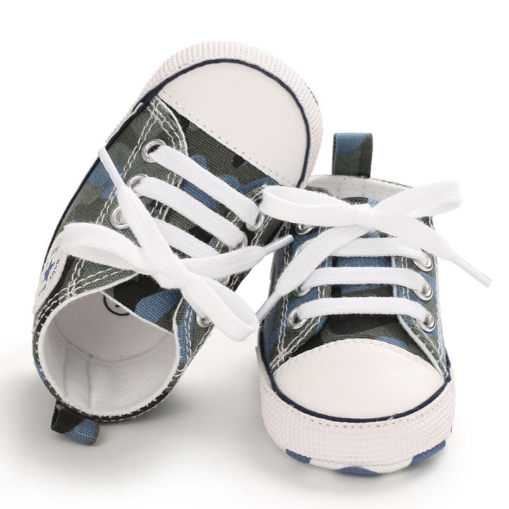 Baby Canvas Classic Sneakers Newborn Print Star Sports Prewalker Baby ...