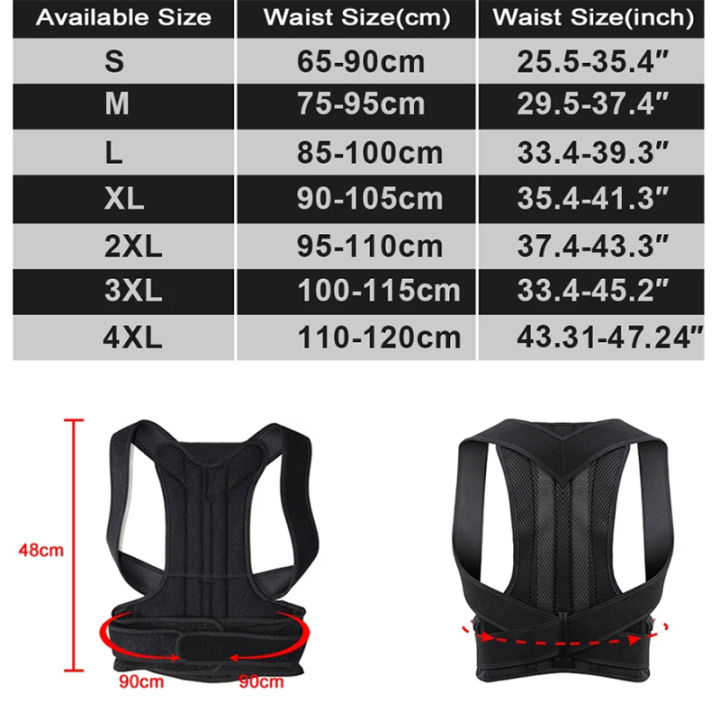 Reinforced Belt Lumbar Column Posture Corrector Vest Adjustable Back ...