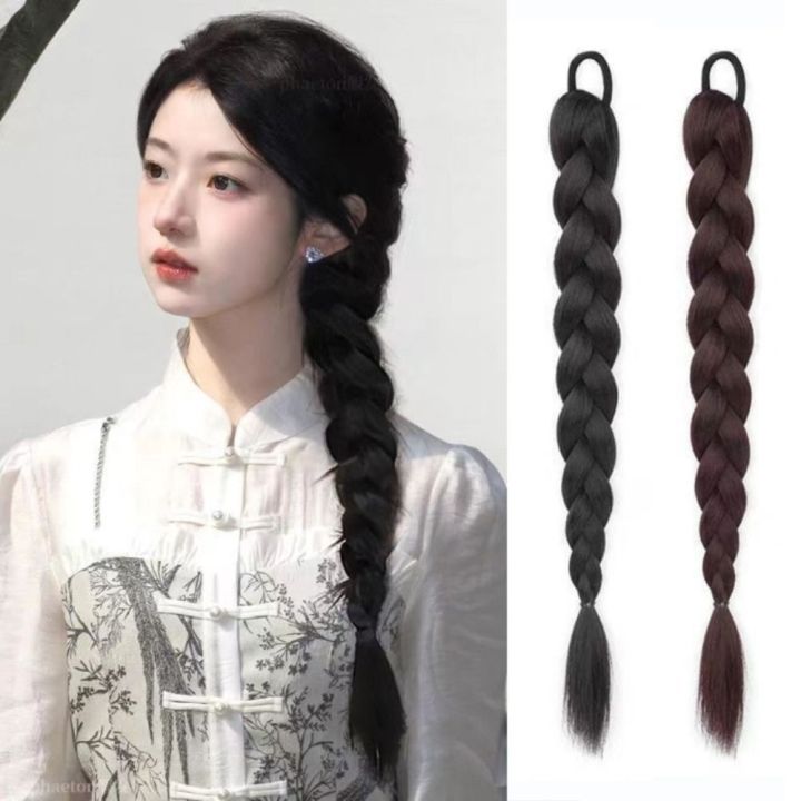 Temperament Synthetic Wig Braid Ponytail Chinese Style Headdress Twists ...
