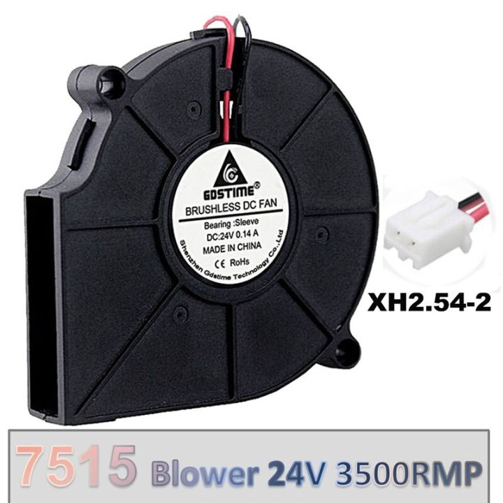 Blower Brushless 5Pcs Cooling 7515 Fan Pc 24V 75Mmx15Mm 2Pin Dc Ultra ...