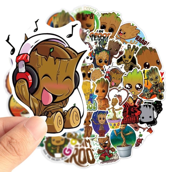 10/30/50pcs Disney Marvel Superheroes Groot Cartoon Stickers Decals ...