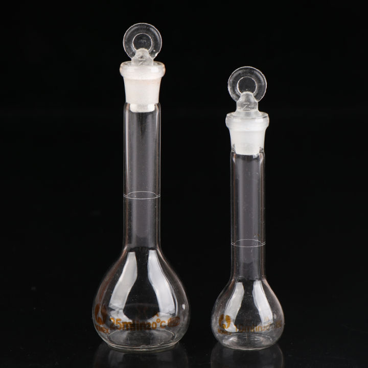 1Pc 10/25ml Transparent Glass Volumetric Flask Glassware With Stopper ...