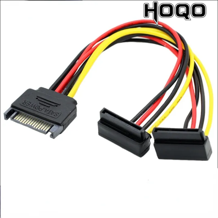 Sata Power Cable 1 To 2 Elbow Serial Power Supply 1 Input 2 Output Sata ...