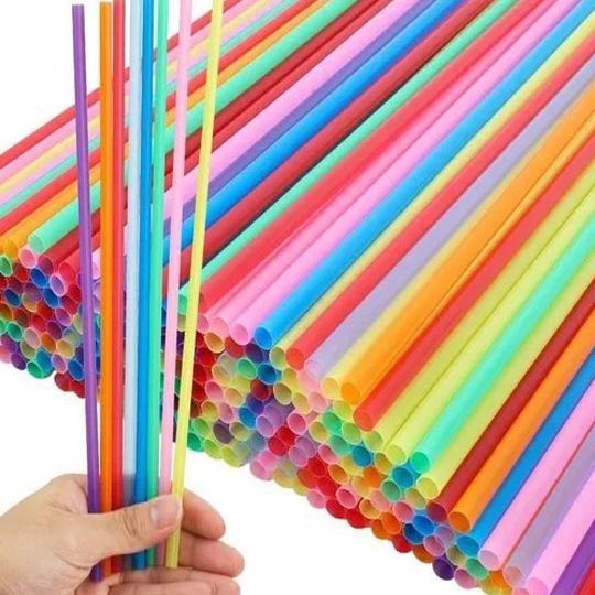 Plastic Straw 50 Pieces Multi Color Packets 3mm 10 Inch | Daraz.lk