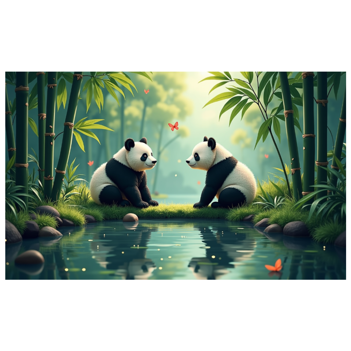 Cute Panda Banners Serenity Scene Zoo Decor Party Supplies Birthday ...
