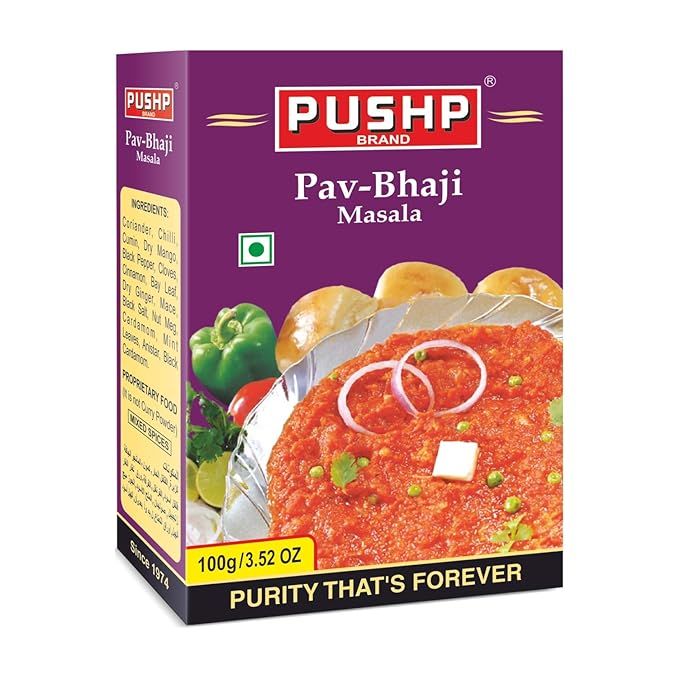 Pushp Brand Pav Bhaji Masala Box (100g pack) (Pack of 1) (SHORT EXPIRY ...