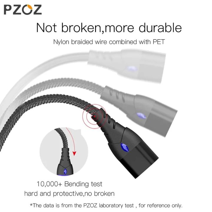 PZOZ 5A Magnetic Cable Type C Super Fast Charging Micro USB Cable USB C ...