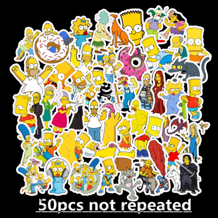 【ClassicNest】50 PSC Simpsons Cartoon Stickers for Car Styling Bike ...