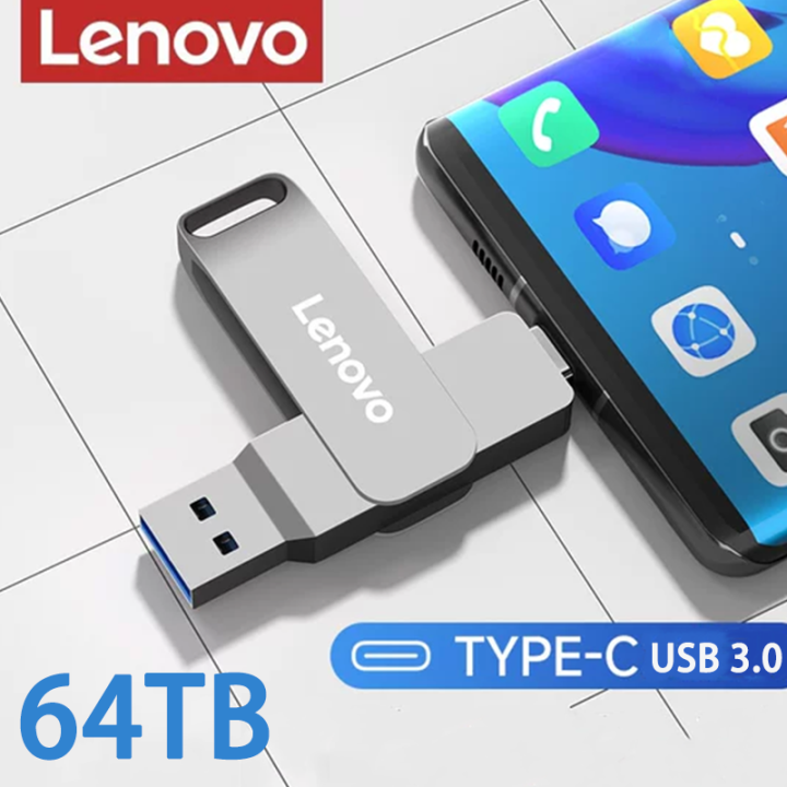Lenovo 64TB Flash Drive Usb 3.2 Super High Speed Metal Transfer U Disk ...