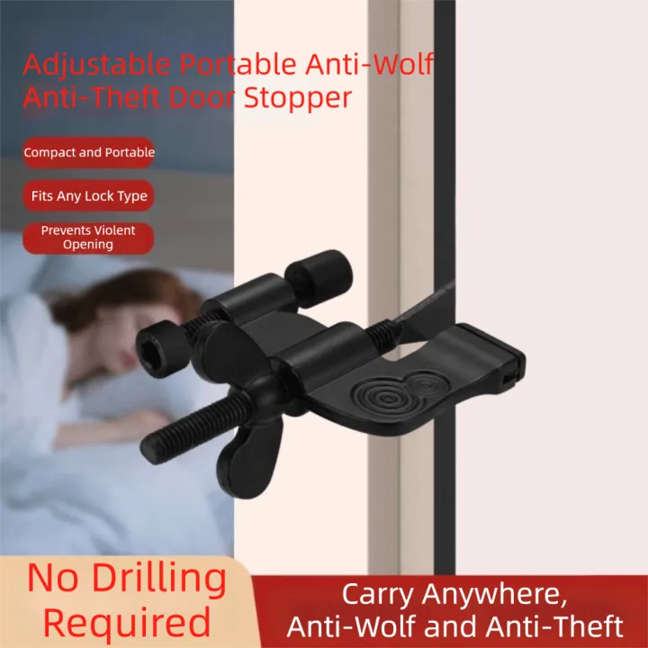 Extra Security Zinc Alloy Door Stop Security No Drill Adjustable ...