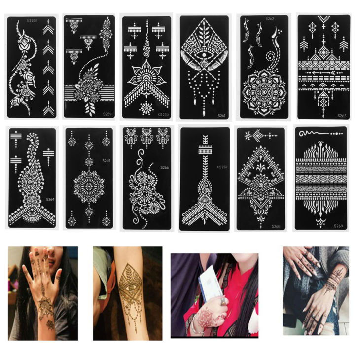【Beauty Code】New Fashion Henna Tattoo Stencil Temporary Hand T【2025 ...
