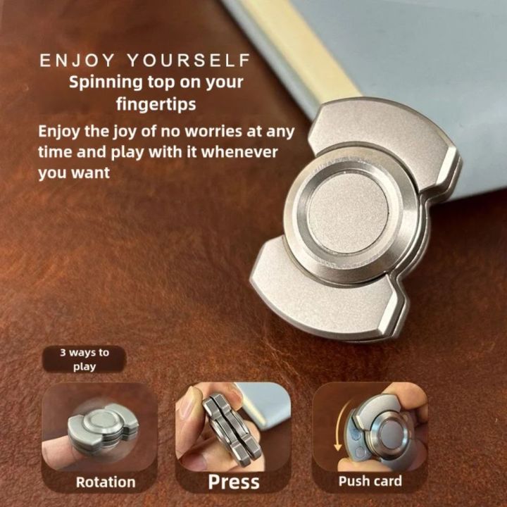 New 3 in 1 Fidget Spinner Stainless Steels with Click Button Slider ...