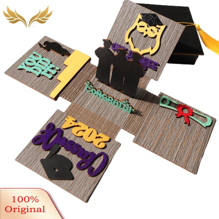SuperRide Wooden Fly-out Card Han rafted Graduation Card with Tassel ...