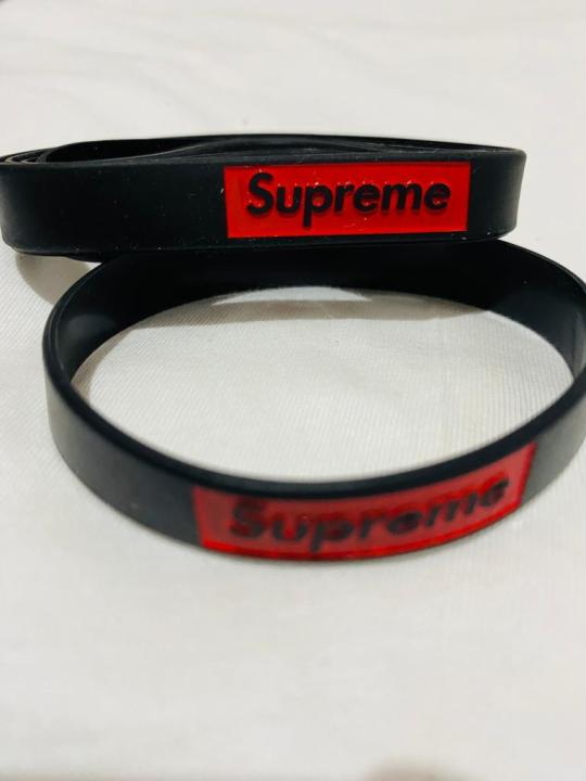 Supreme Embossed Black Wrist Band | Daraz.lk