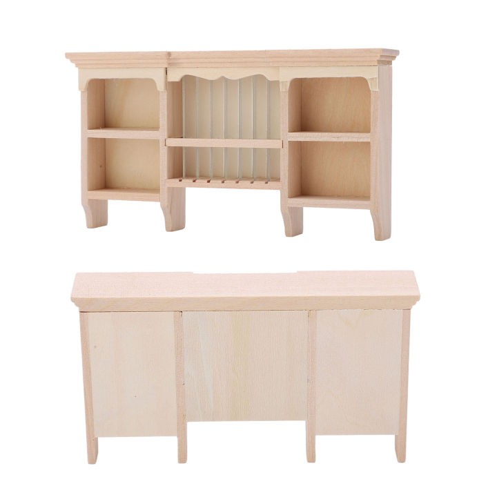 1/12 Miniatura Storage Cabinet Wall Mounted Hand Painted Dollhouse ...