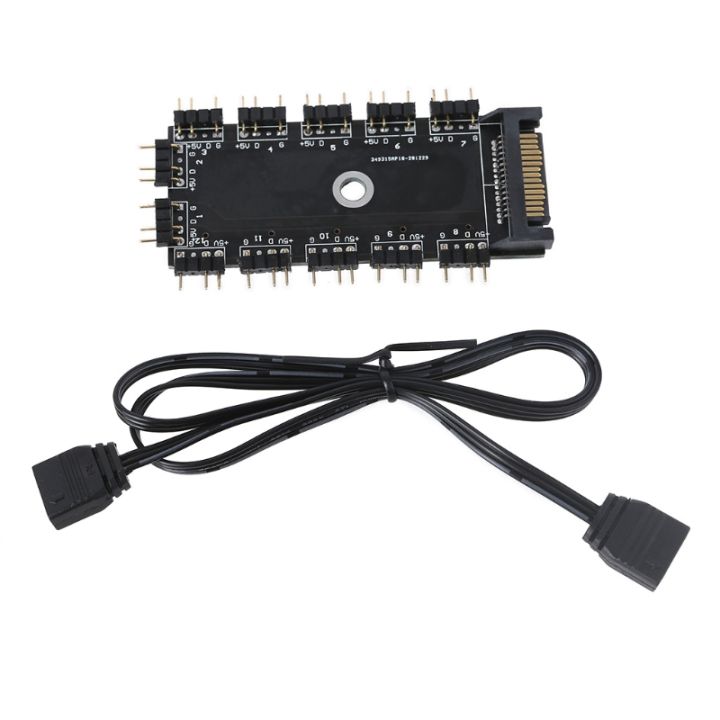 Aura Sync 5v 3-Pin Argb Hub Splitter Case Rgb Extension Cable For Rgb ...