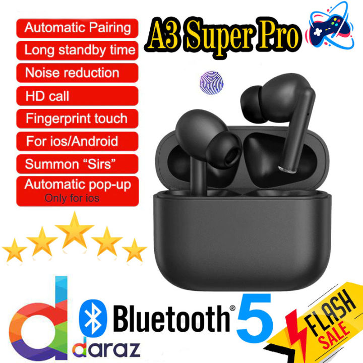 Pro A3 Super TWS Wireless Bluetooth Earpod with Mic - Earpiece Earbud ...