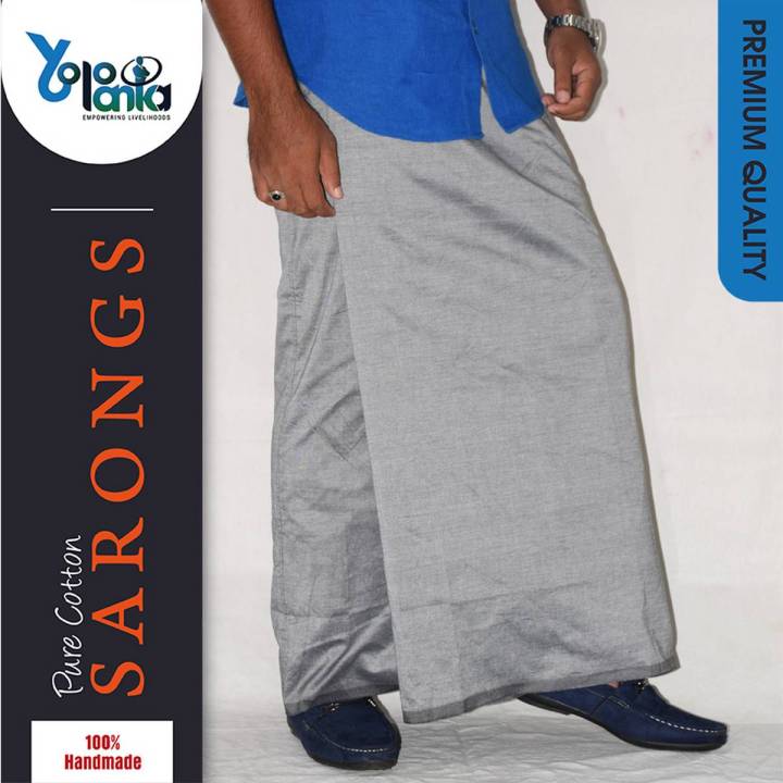 Men's handloom Plain Grey sarong | Daraz.lk