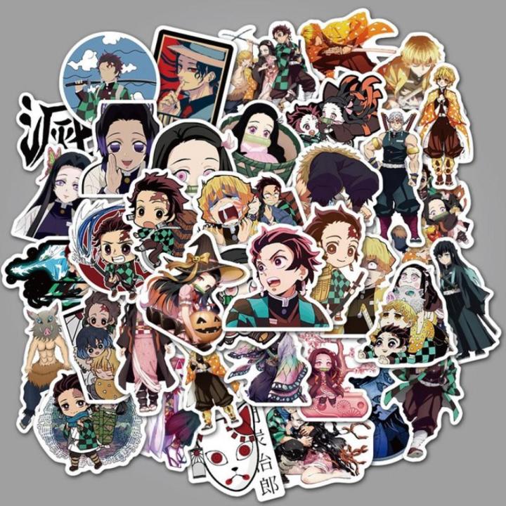 【Simple 3C】50pcs Anime Demon Kimetsu No Yaiba PVC Waterproof Decals ...