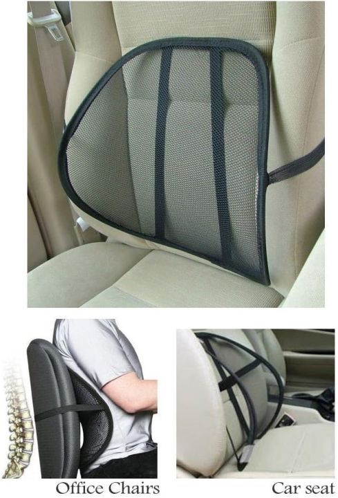 Cushion Mesh Back Lumbar Support New Car Office Chair Truck Seat Black ...