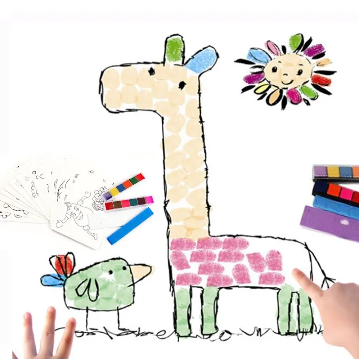 Fingerpaint Finger Painting Coloring Children Drawing Graffiti Cartoon ...