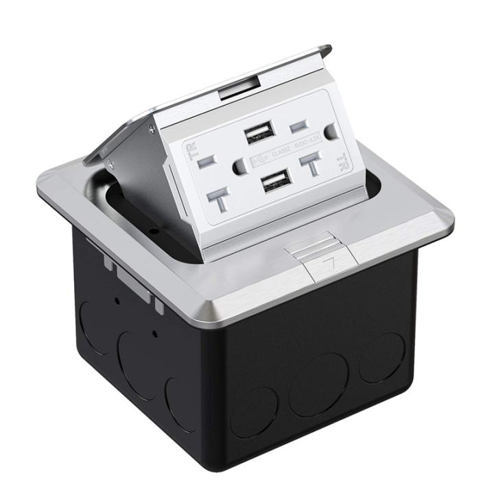 Electrical Box Aluminum Alloy Floor Outlet Covers Box with 20 Amp ...