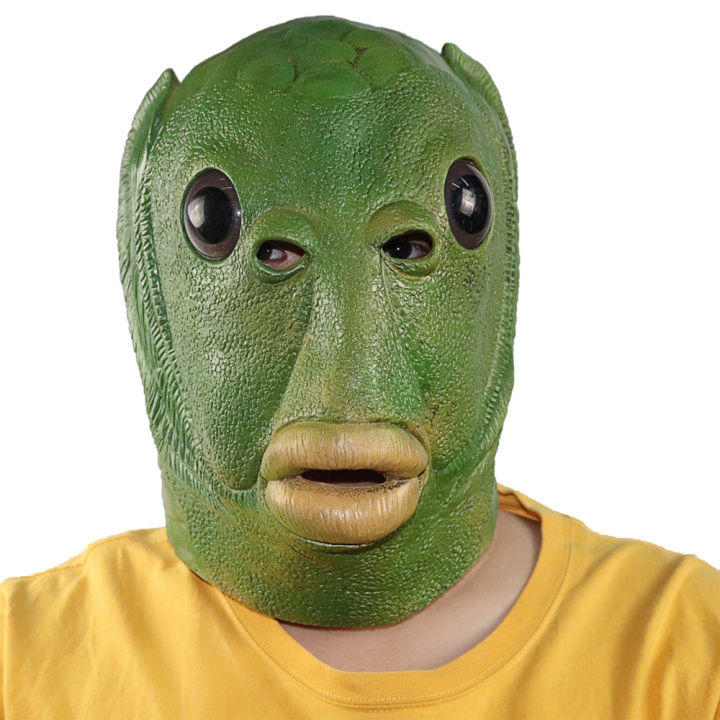 Green Fish Man Mask Green Fish Monster Mask Tiktok Same 2020 Green Skin ...