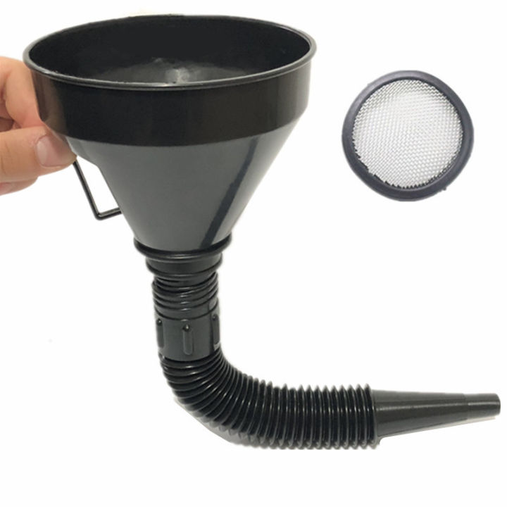 Universal Oil Funnel with Filter Pipe Handle Set Diesel Gas Fuel Filler ...