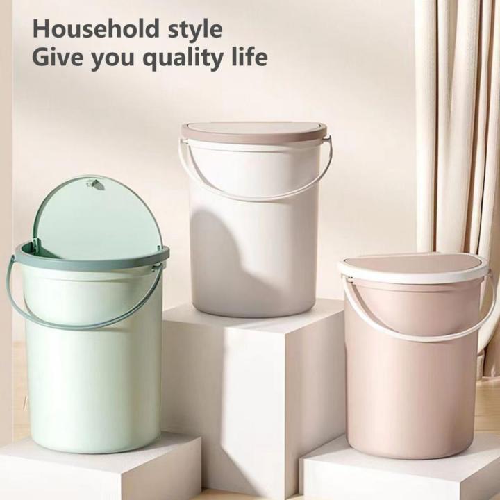 【hot】 Trash Can With Handle Wall Mounted Press Design Self-Adhesive ...