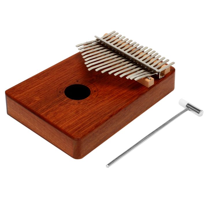 17 Keys Kalimba Thumb Piano Musical Instrument with Tuning Hammer Cloth ...