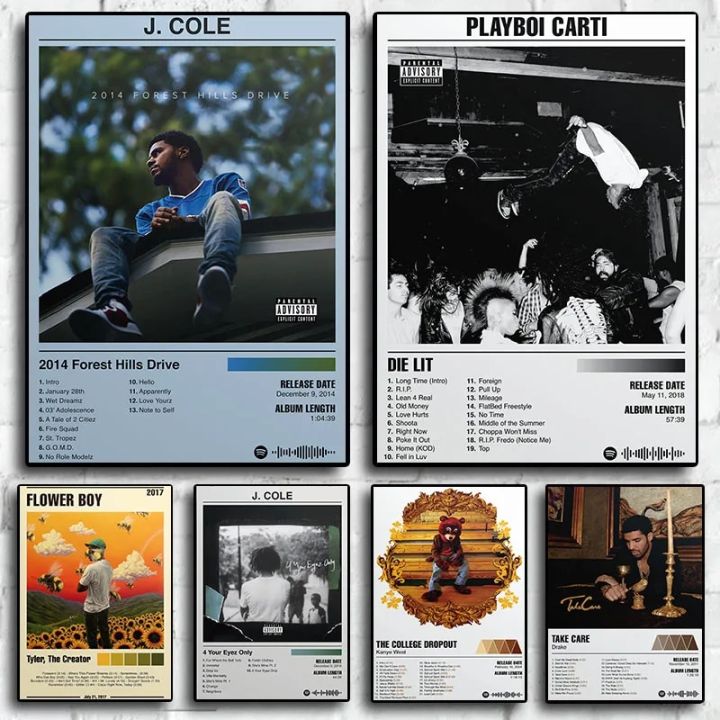 wall art Music Album Hip Hop J. Cole Star Rap 80S Retro Flower Boy ...