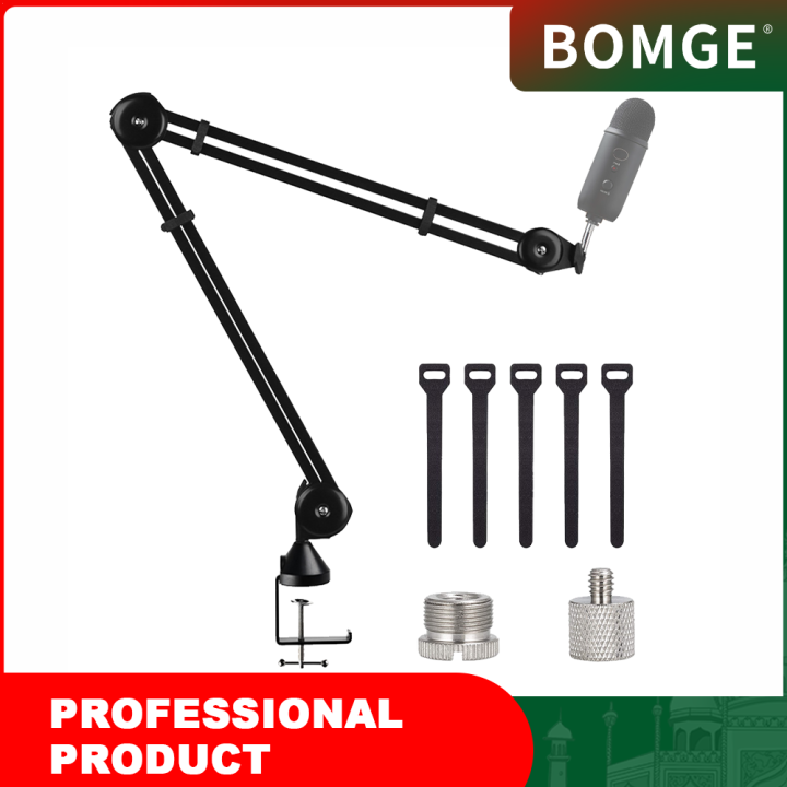 BOMGE Microphone Arm Stand, Upgraded Desk Mic Scissor Suspension Boom ...