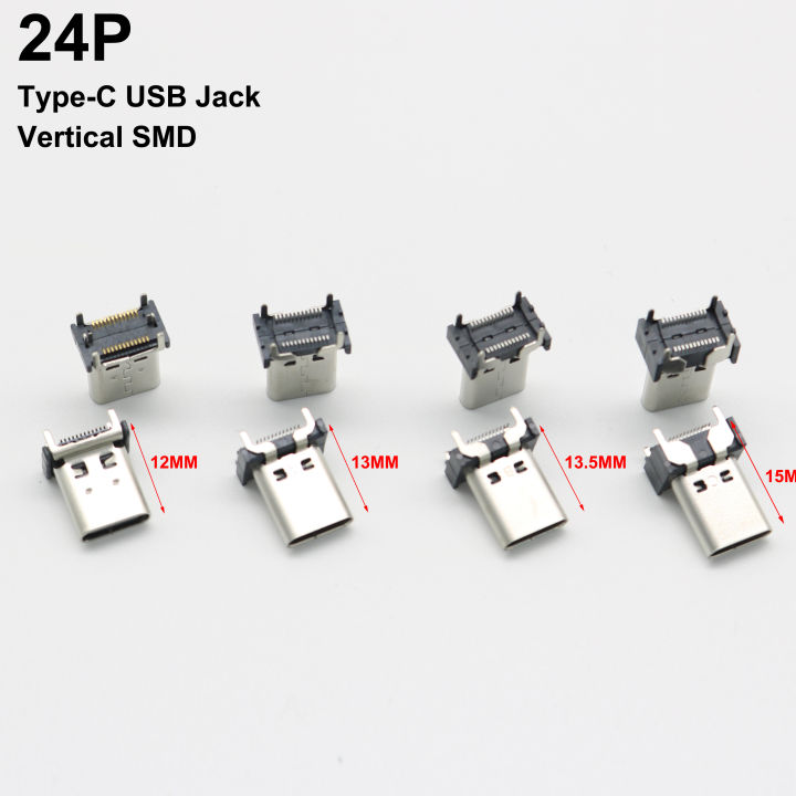 24p Usb C Type-C Smt Type C Usb Connectors Female Port Jack Tail Plug ...