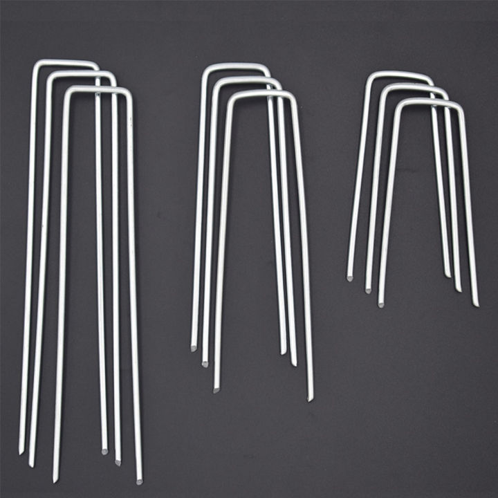 10pcs U-Shaped Galvanized Ground Anchors Stakes Pegs Pins For Securing ...