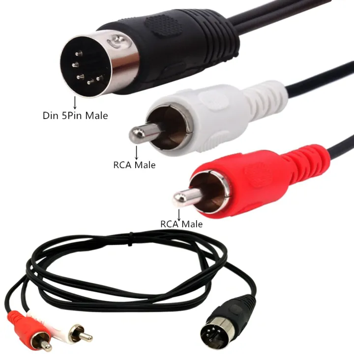 Din 5 Pin To Rca Cable 5pin Din Male To 2 Rca Male Audio Cable For ...