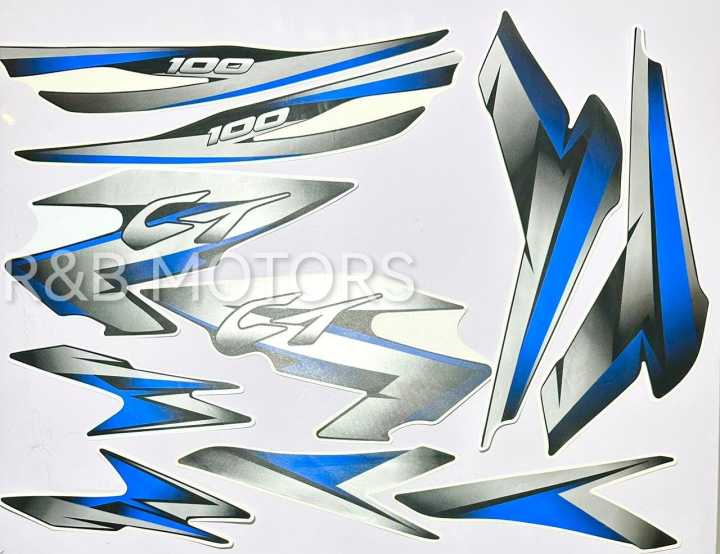 Bajaj Ct100 Black Bike Blue Sticker full set | Daraz.lk