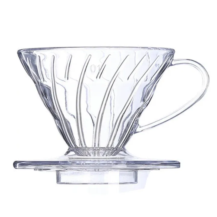 V Shaped 60 Spiral Funnel Coffee Dripper Plastic Coffee Filter Cup Hand ...