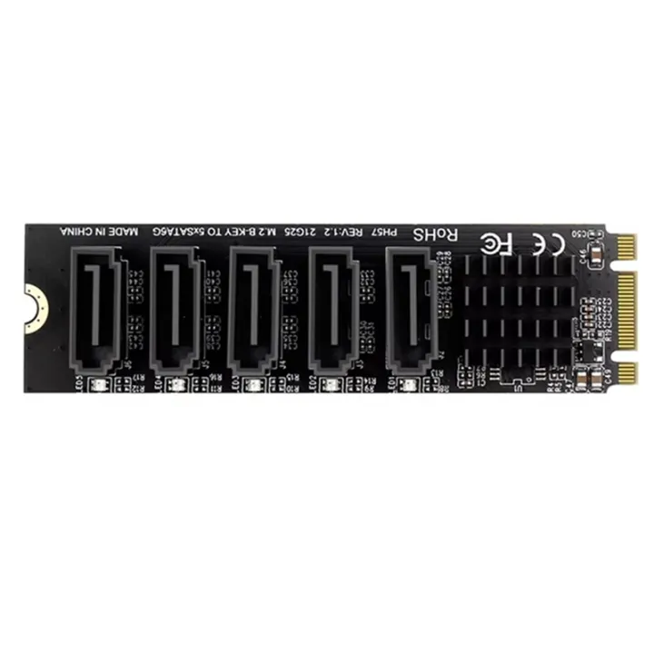M.2 NGFF B-Key to 5 Port Expansion Card 6Gbps Expansion Card JM575 ...