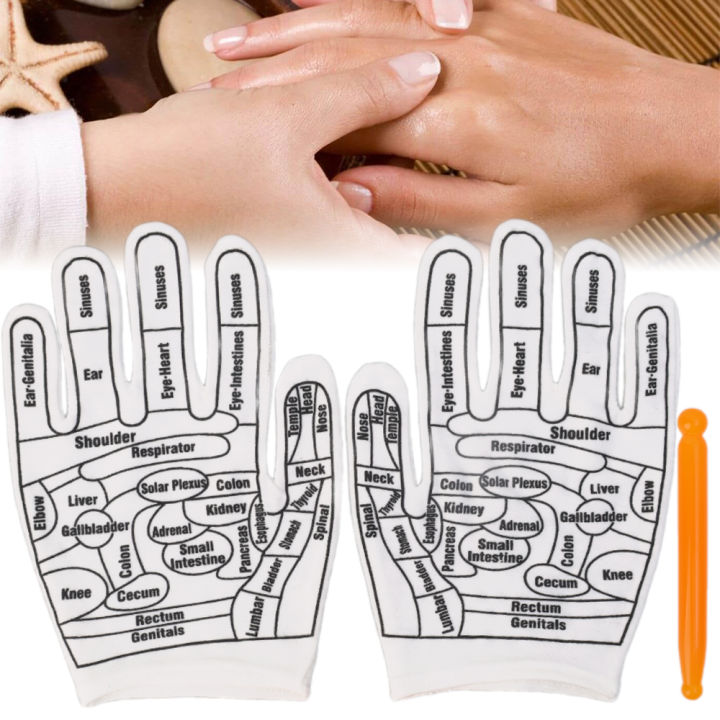 1Set Gloves Hand Reflexology Acupoint Acupressure Tools Glove Hands ...