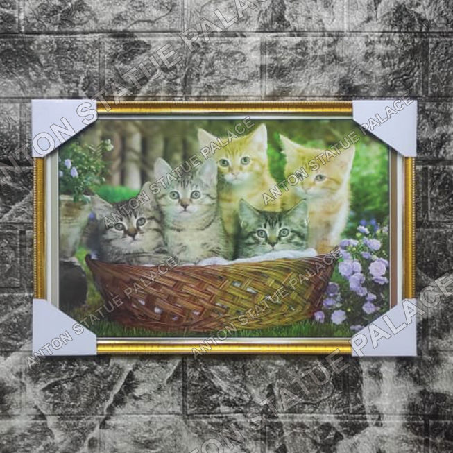 Fiber framed Cats Scenery poster photo frame | Home Decoration Framed ...