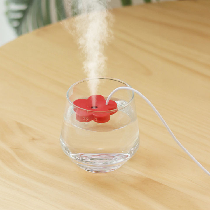 Small Flower Design Humidifier Mini Portable Quiet Humidification Mist ...