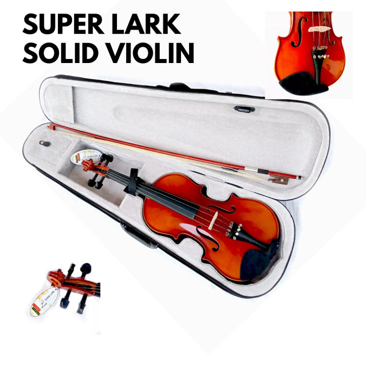 Super Lark Solid Wood High Quality Ebony Part Fitted Violin Set | Daraz.lk