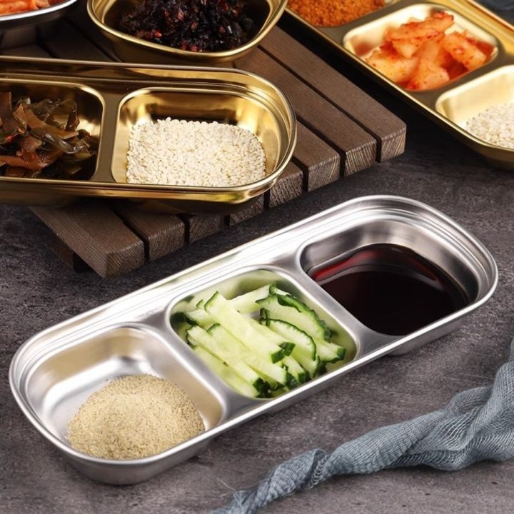 Spices Organizer 1/2/3/4 Grids Stainless Steel Dipping Tray Seasoning ...