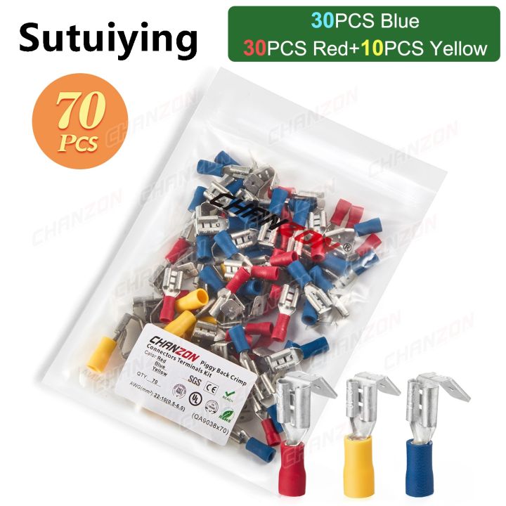 Sutuiying High Quality 50/70PCS Piggy Back Wire Terminals 6.3Mm ...